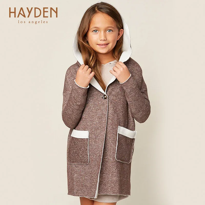 HAYDEN Girls jackets hood cocoa coats for teenage girls winter clothing ...
