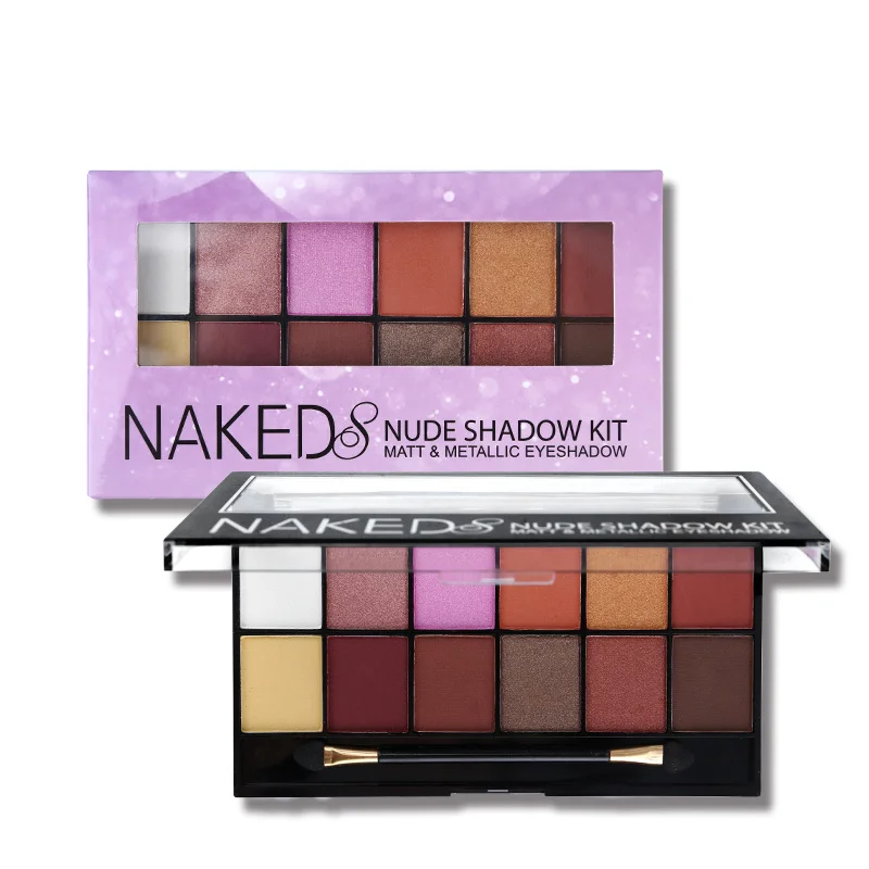 Kit de sombra nude 12 tons sombra metálica compõem paleta fosco shimmer ...