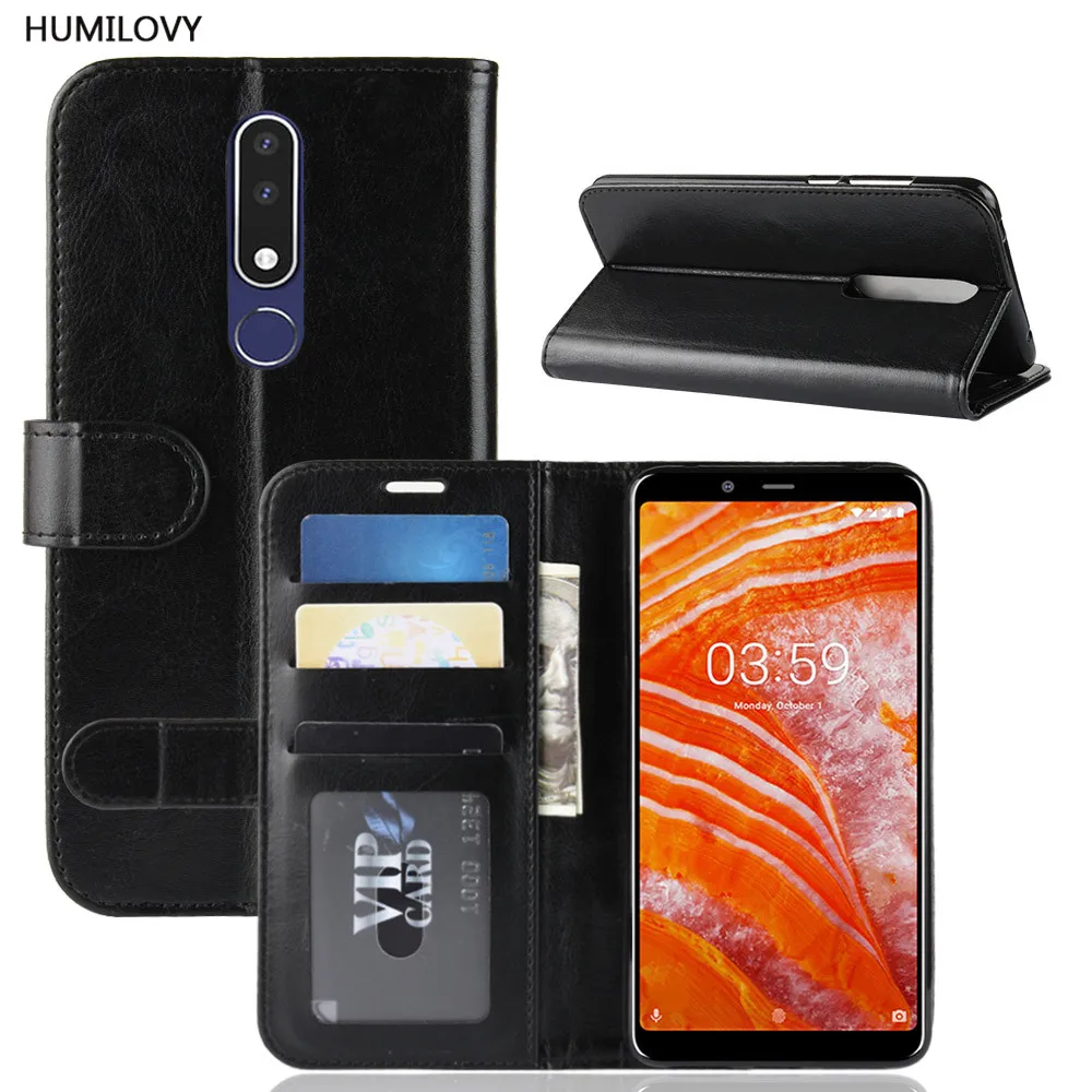 Luxury Leather Case For Nokia 3.1 Plus Case Flip Cover Wallet Phone ...