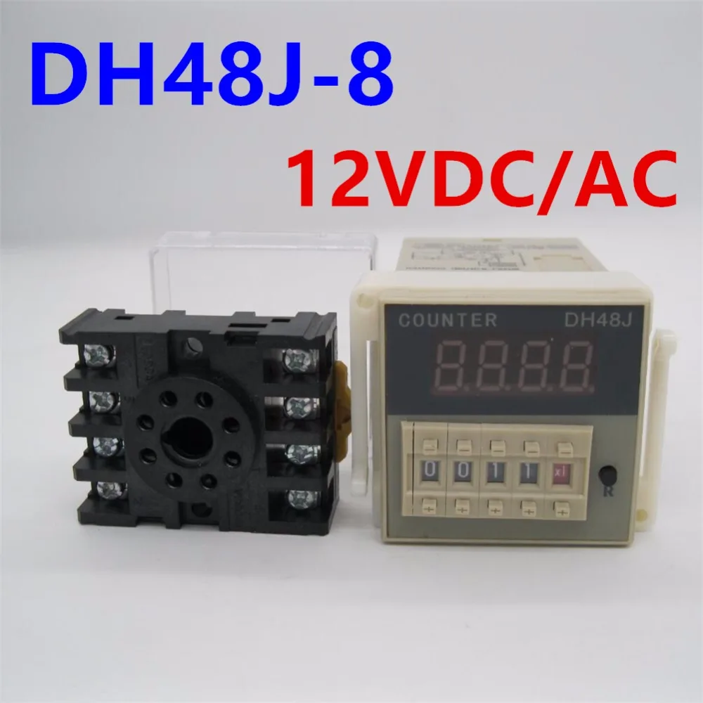 DH48J 8 8 핀 접촉 신호 입력 디지털 카운터 릴레이 dh48j 시리즈 12vdc/ac 카운팅 릴레이|counter ...