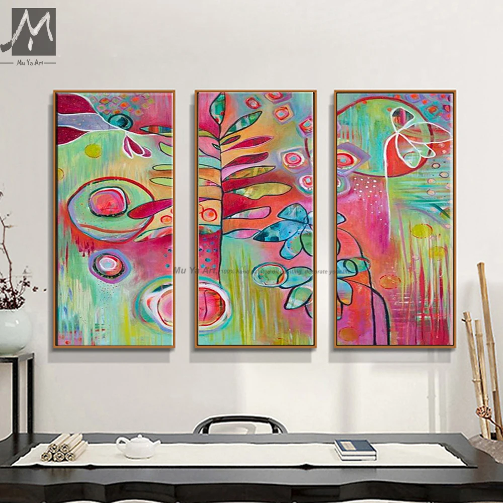 Triptych Flower Paintings