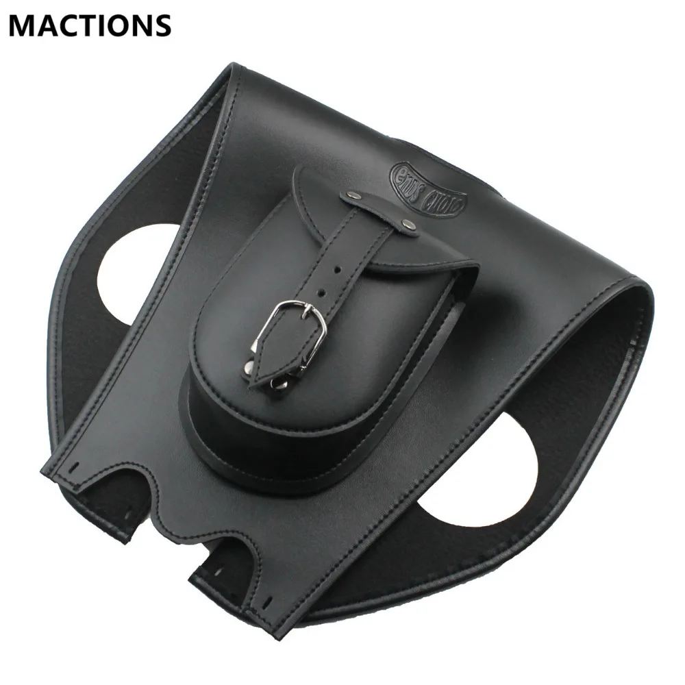 Motorcycle Gas Tank Three T Motorcycle Tank Bib - Black Leather With ...