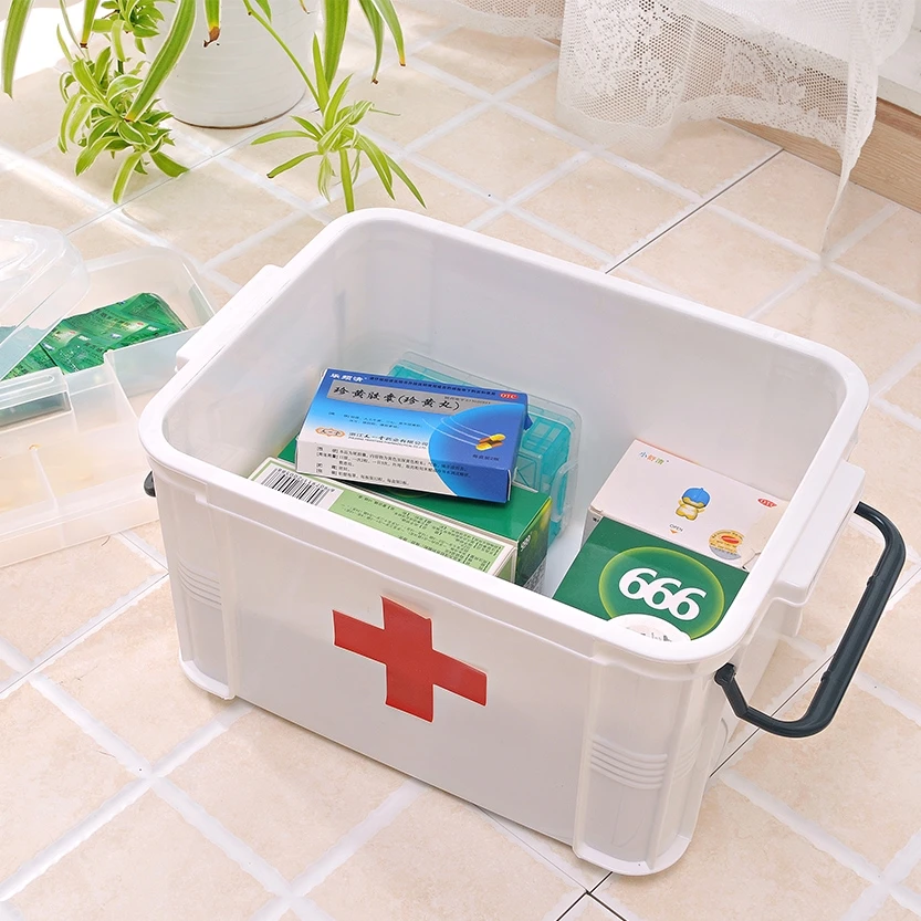 מוצר - Red First Aid Clear Container Bin Family Emergency Kit Storage ...