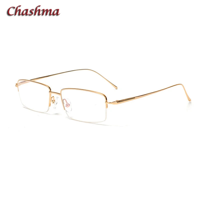 Chashma-Half-Rim-Titanium-Glasses-Frame-Luxurious-Eyewear-Men-Fashion ...