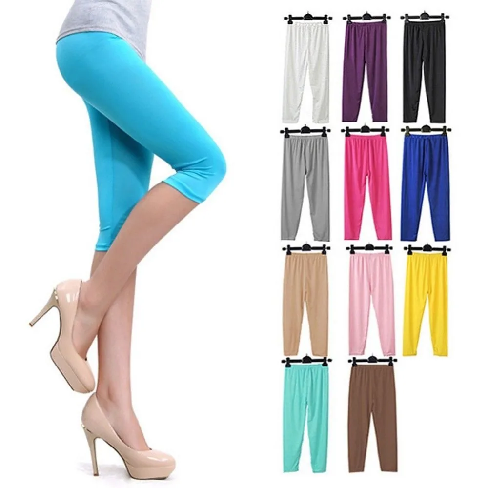 Srping Summer Ultrathin Sheer 34 Length Cropped Leggings Short Capri Pant In Leggings From