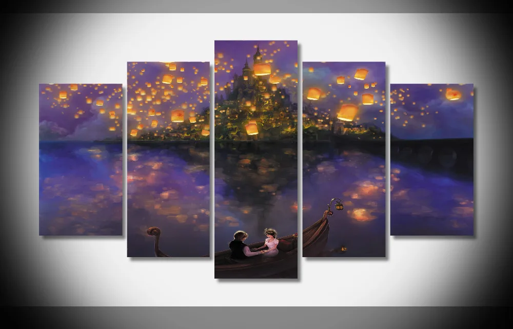 9924 Thomas Kinkade Rapunzel Tangled Oil Painting Print with framed 5 ...
