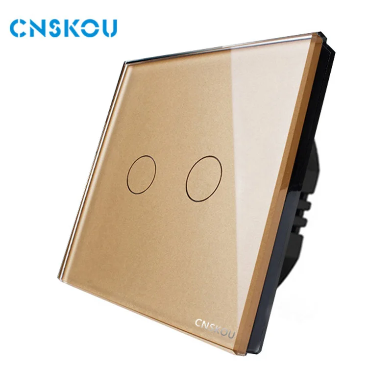 Interruptor,EU Standard 2Gang1Way Wall Switch,Push Button, Crystal ...