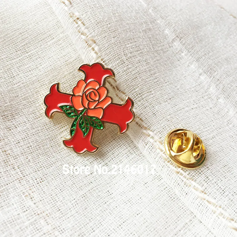 50pcs-Scottish-Rite-Free-Masons-Custom-Enamel-Badge-Red-Cross-Of ...