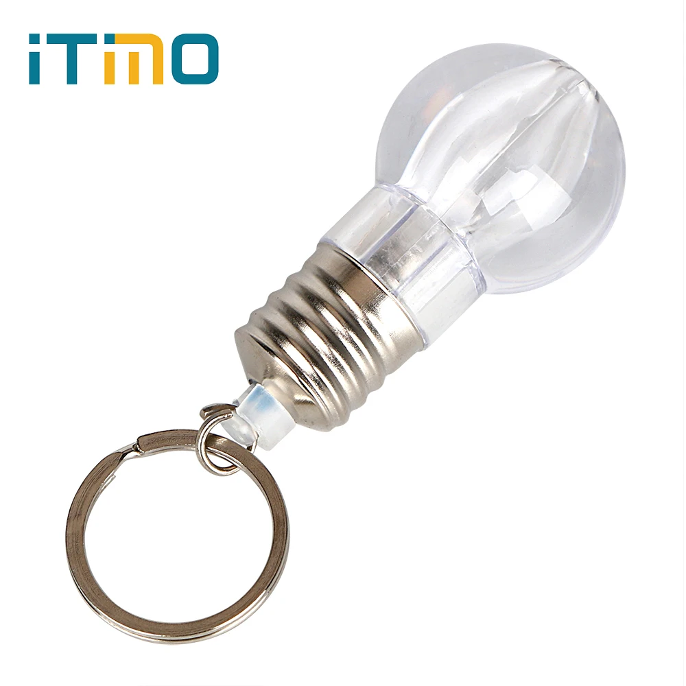 1PCS Mini Bulb LED Night Light Keyring Key Chain Ring Holder Color ...