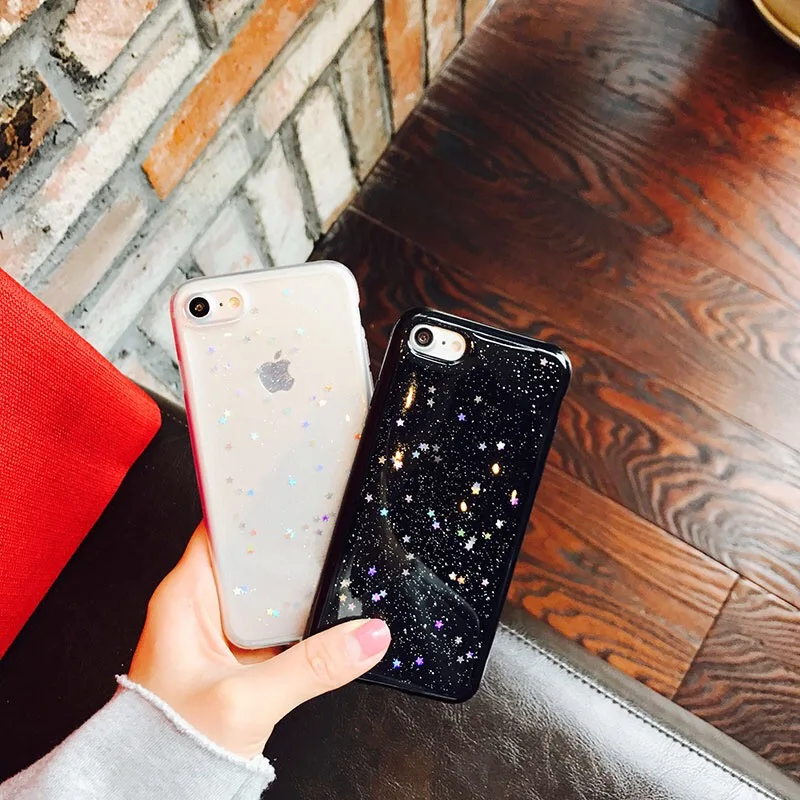 ROHDEA Luxury Glitter Cute Star Shiny Case for iphone6 6S 7 8 8plus X ...