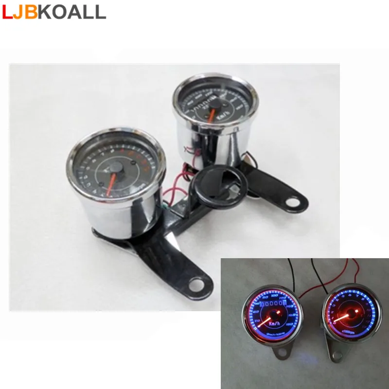 Stainless Steel Motorcycle Odometer Speedometer Tachometer Speedo ...