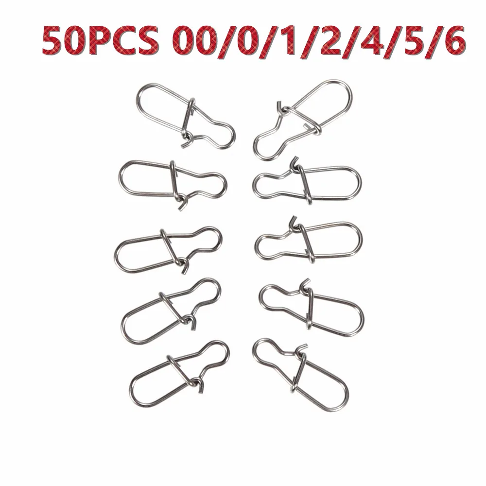 50pcs-high-quality-stainless-steel-hook-lock-snap-swivel-solid-rings