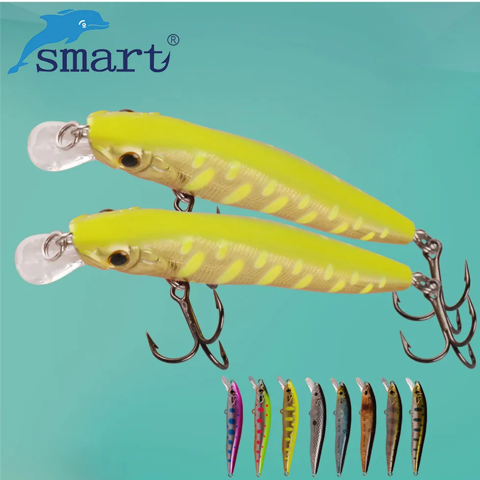 Smart Minnow Fishing Lure 6.5cm 4.5g Suspending Hard Bait Vmc Hook ...
