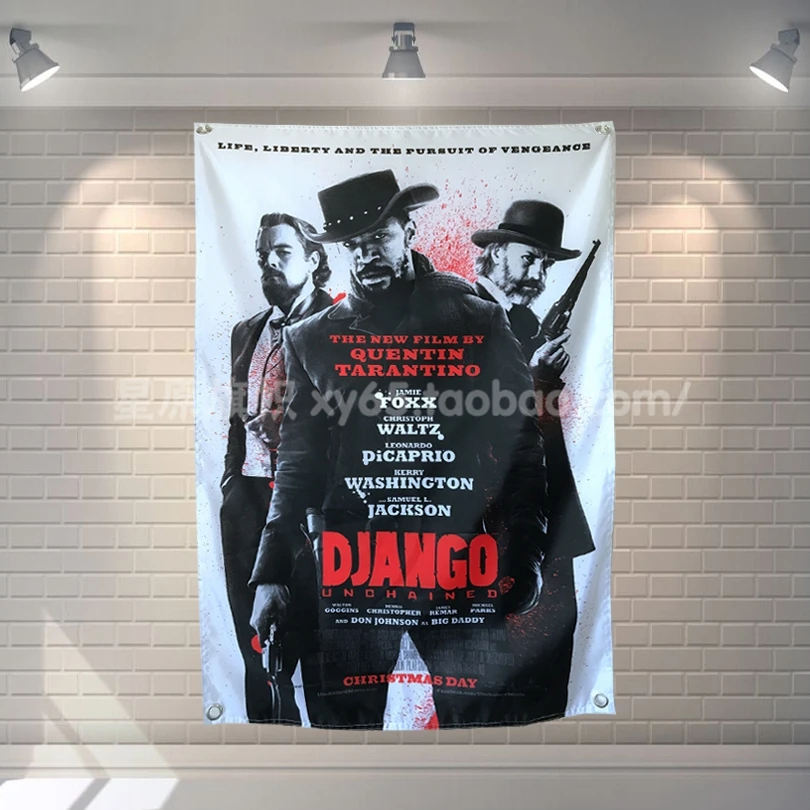 "Django Unchained" Movie Banners Hanging Flag Poster Wall Sticker Cafe ...
