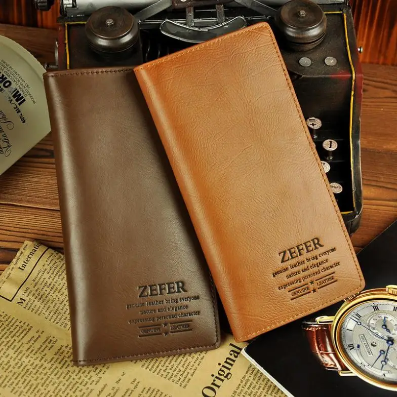 Men's leather multi ZEFER business Clutch Wallet long section of the ...