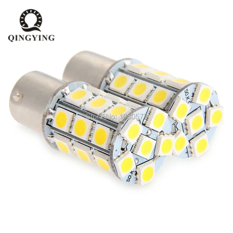 DC12V 1156 BA15S 1157 BAY15D 27LED SMD5050 p21/5w White Warm White LED ...