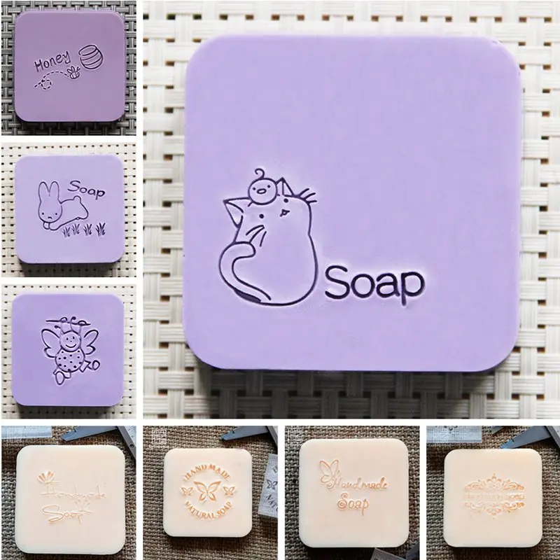 Handmade Resin Soap Making Stamp Mold Clear Diy Organic Glass Soap Seal ...
