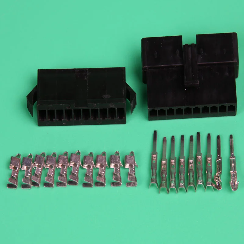 10 sets Black 10Pin/way motorcycle plug wire connectors terminals 2 ...