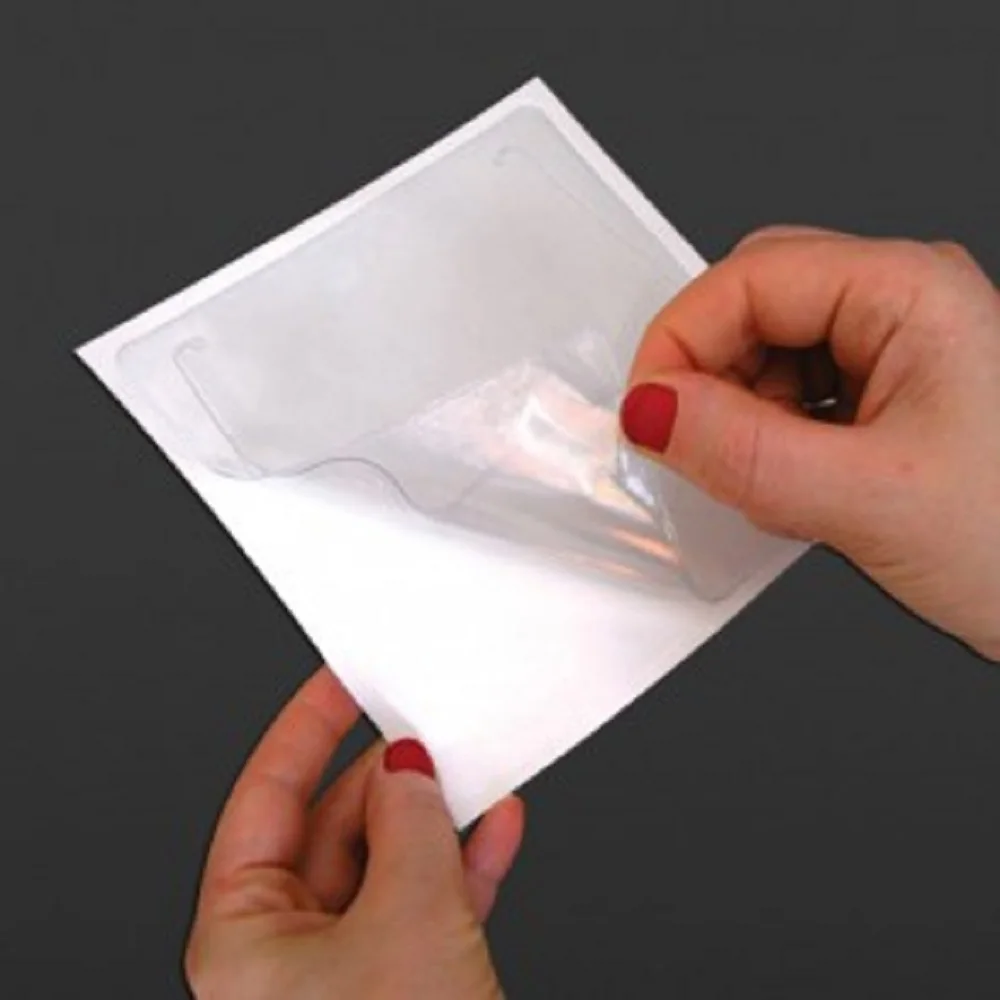 Crystal Clear Adhesive Vinyl Pockets Self Adhesive Display Pockets File Notebook Pocket Sticker 