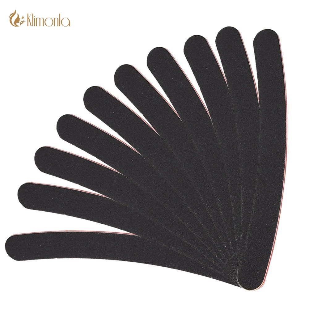 5pcs Black Curved Nail Files Sanding File Buffer 100/180 lime a ongle ...