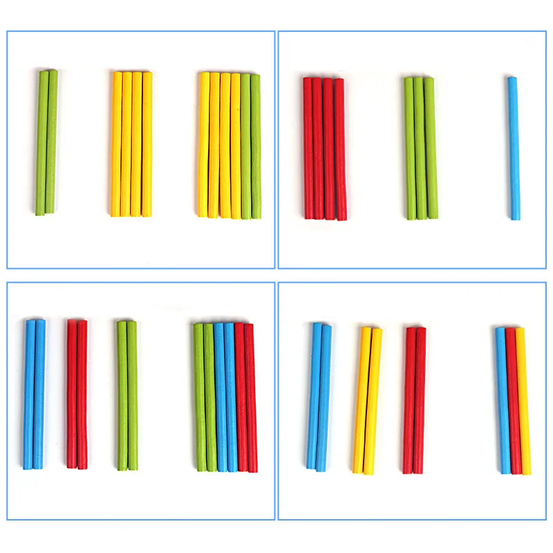 100pcs Colorful Bamboo Counting Sticks Mathematics Montessori Teaching ...