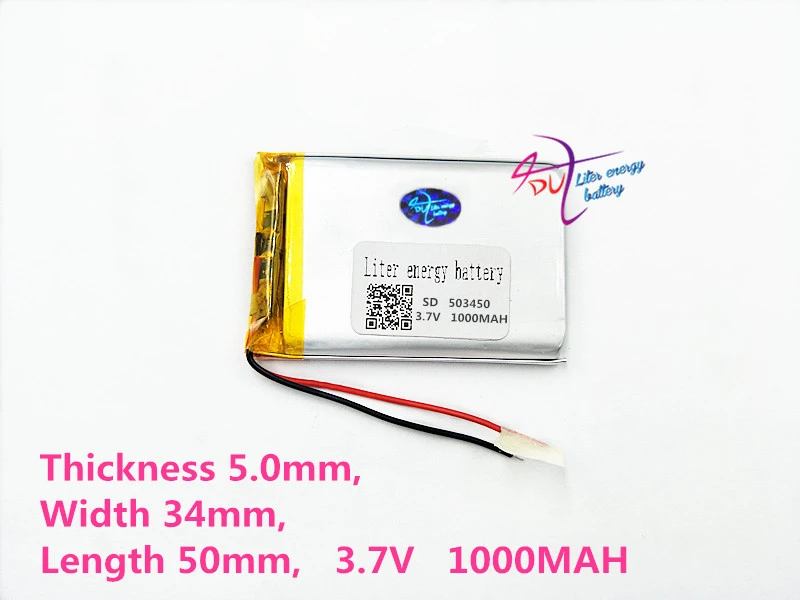 503450 3.7V 1000mah lithium-ion polymer battery MP3 MP4 GPS navigation ...