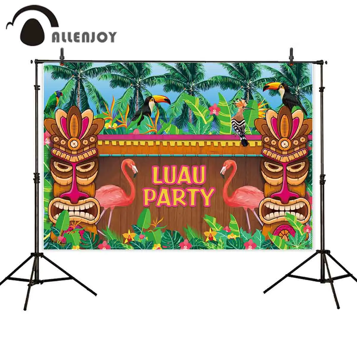Allenjoy Luau Photography Backdrop Tiki Aloha Party Tropical Background ...