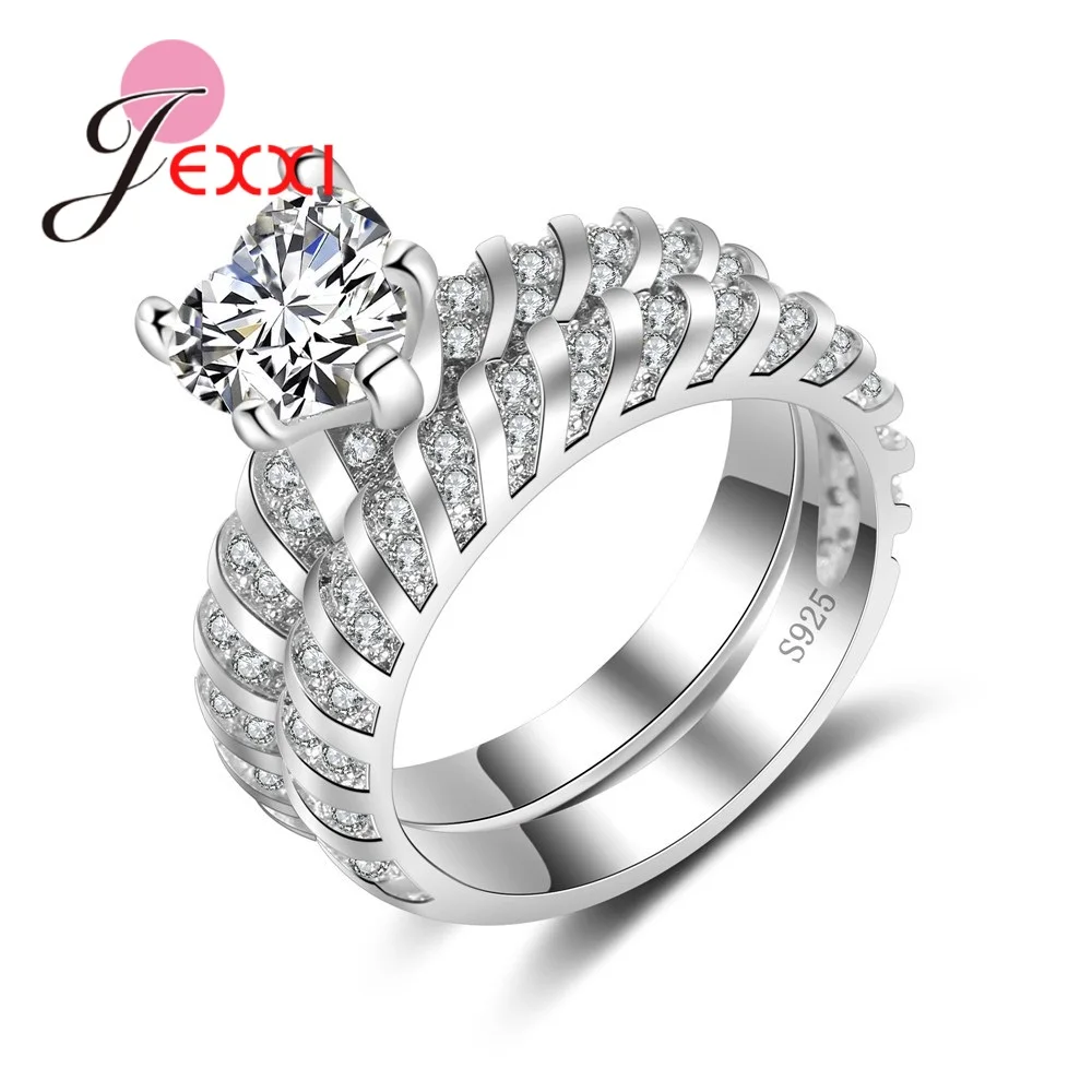 Wedding-Engagement-Ring-Set-For-Women-Fashion-925-Sterling-Silver ...