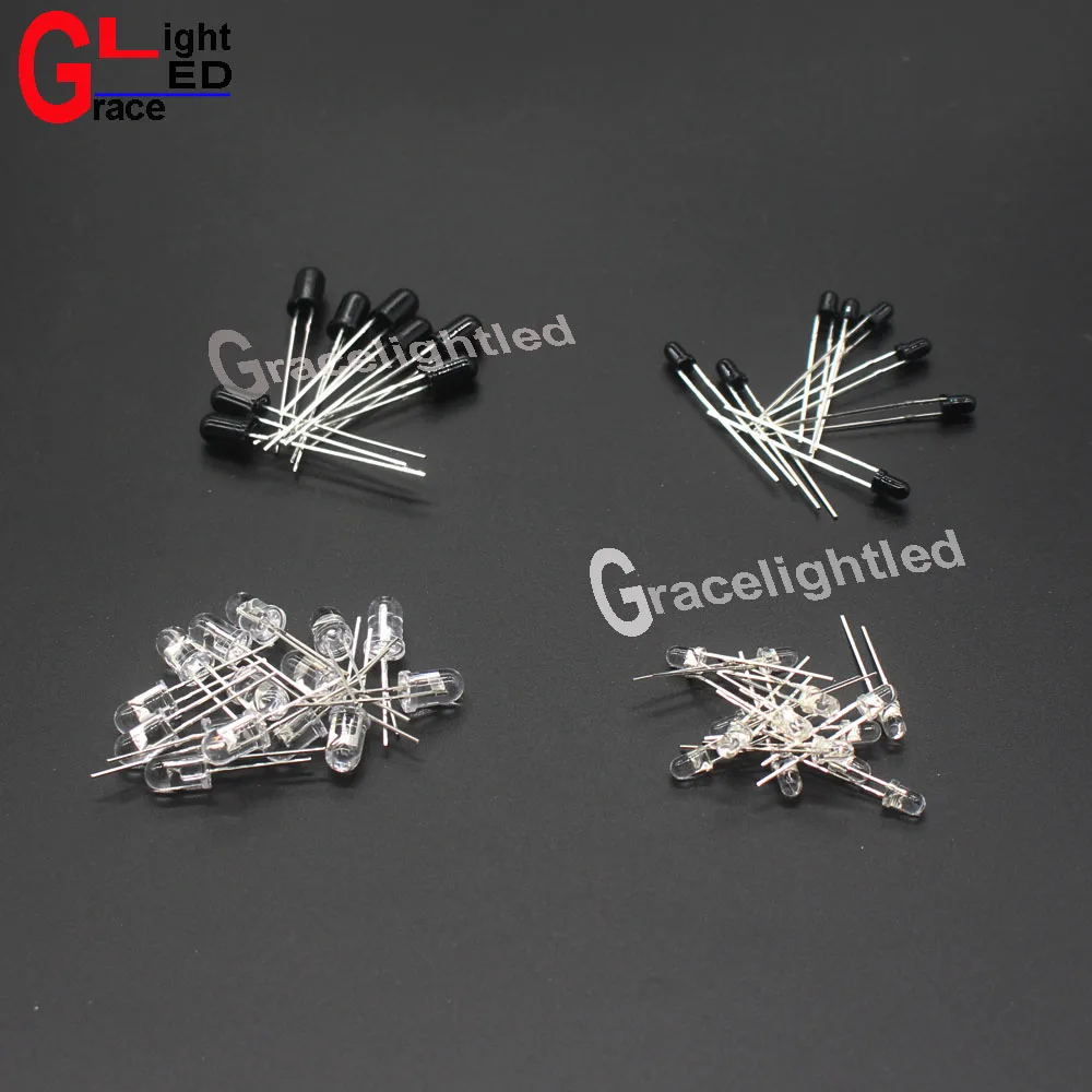 50pcs 3mm 5mm 850nm 940nm IR LED Assorted Infrared Emitter And IR ...
