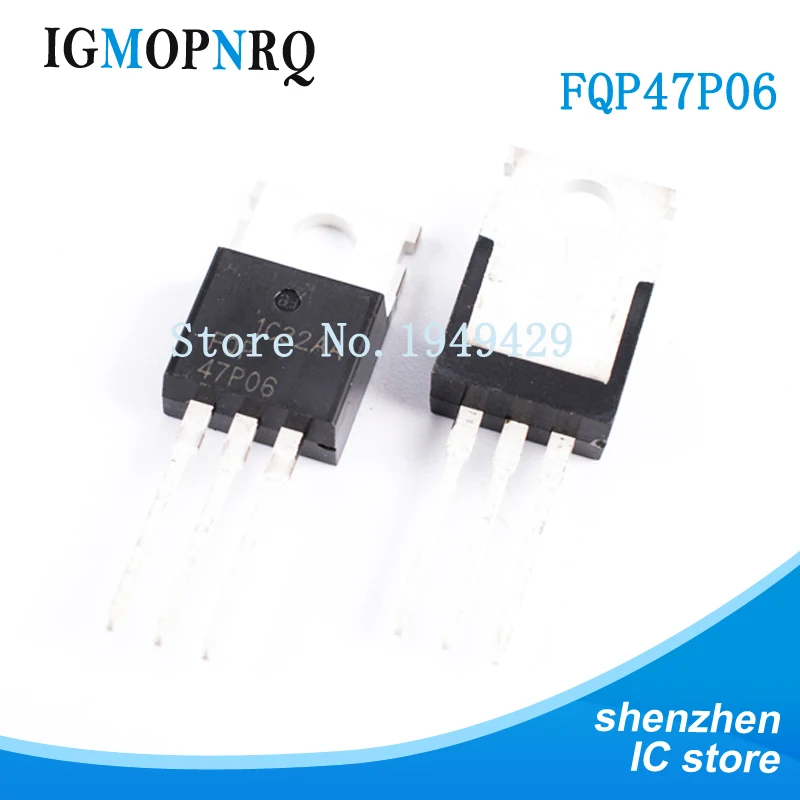 FQP47P06 Transistor Lot 10-Piece Lot Of FQP47P06 P-Channel MOSFET ...