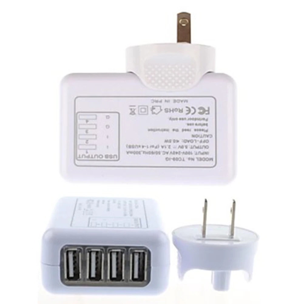 Travel Adapter Universal 4 Port Wall Charger with US UK EU AU Plugs for ...