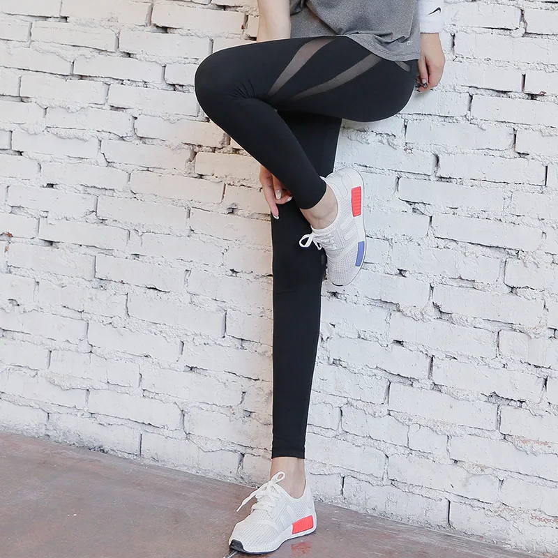 2018 New Sexy Women Mesh Yoga Pants High Waist Elastic Slim Tight Running Sport Fitness Leggings ...