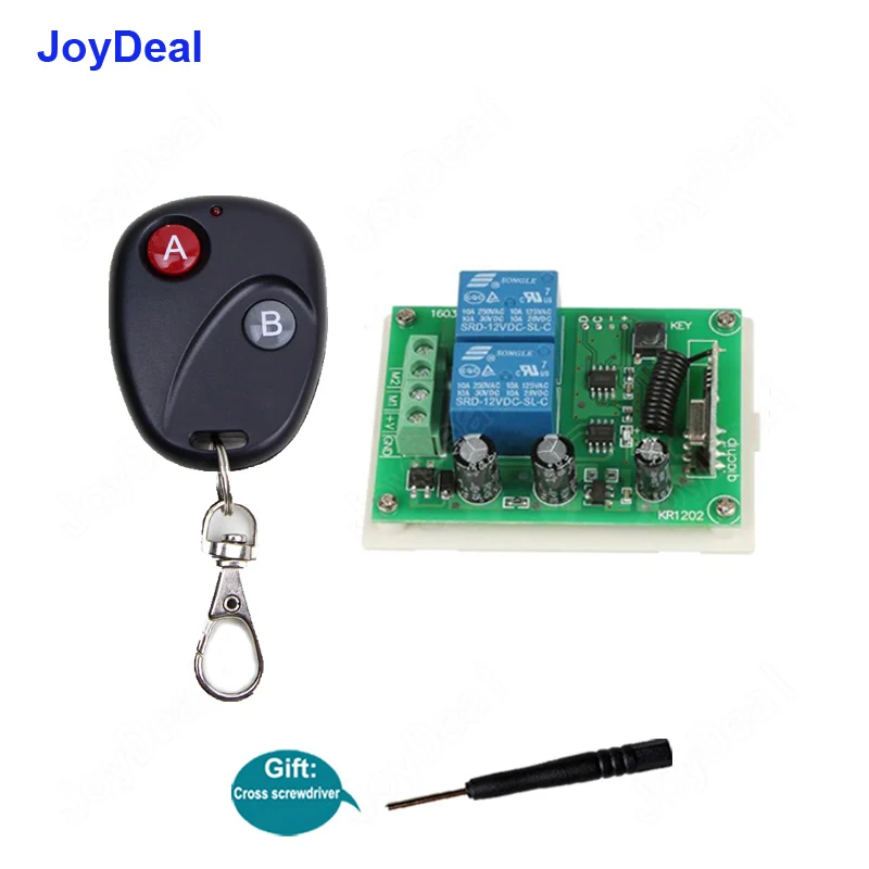 433mhz Universal Wireless RF Remote Control Switch DC 12V 2CH Motor ...