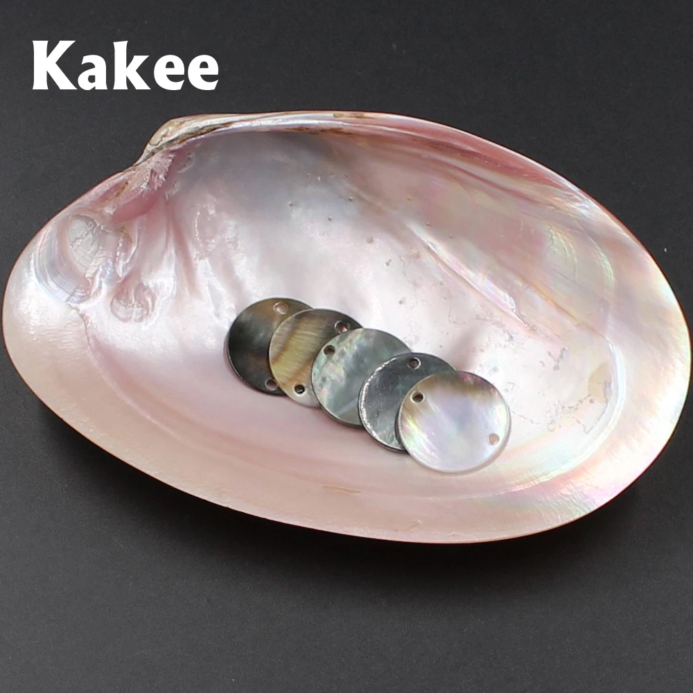 Kakee 1,8 см натуральный перламутр амулеты Черная оболочка Круглые ...