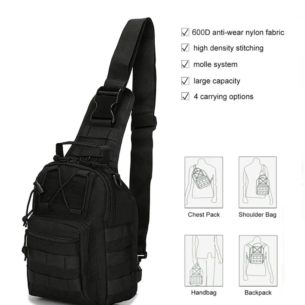 Tactical Sling Bag Outdoor Chest Pack Shoulder Backpack Military Sport ...