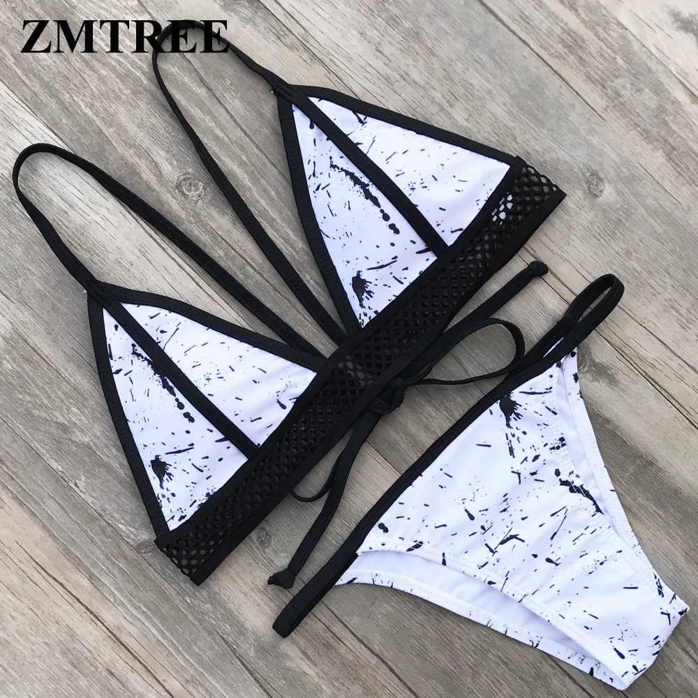 Buy Zmtree 2018 Swimwear Women Bikini Set Mesh Bathing