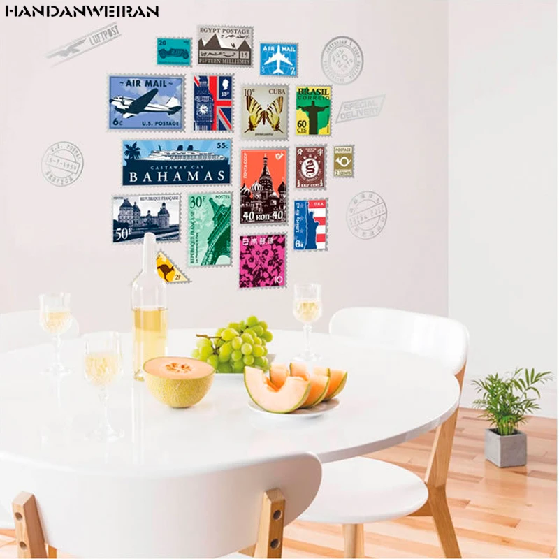 1PCS New Stamp Wall Sticker Living Room Bedroom Study Home Decoration ...
