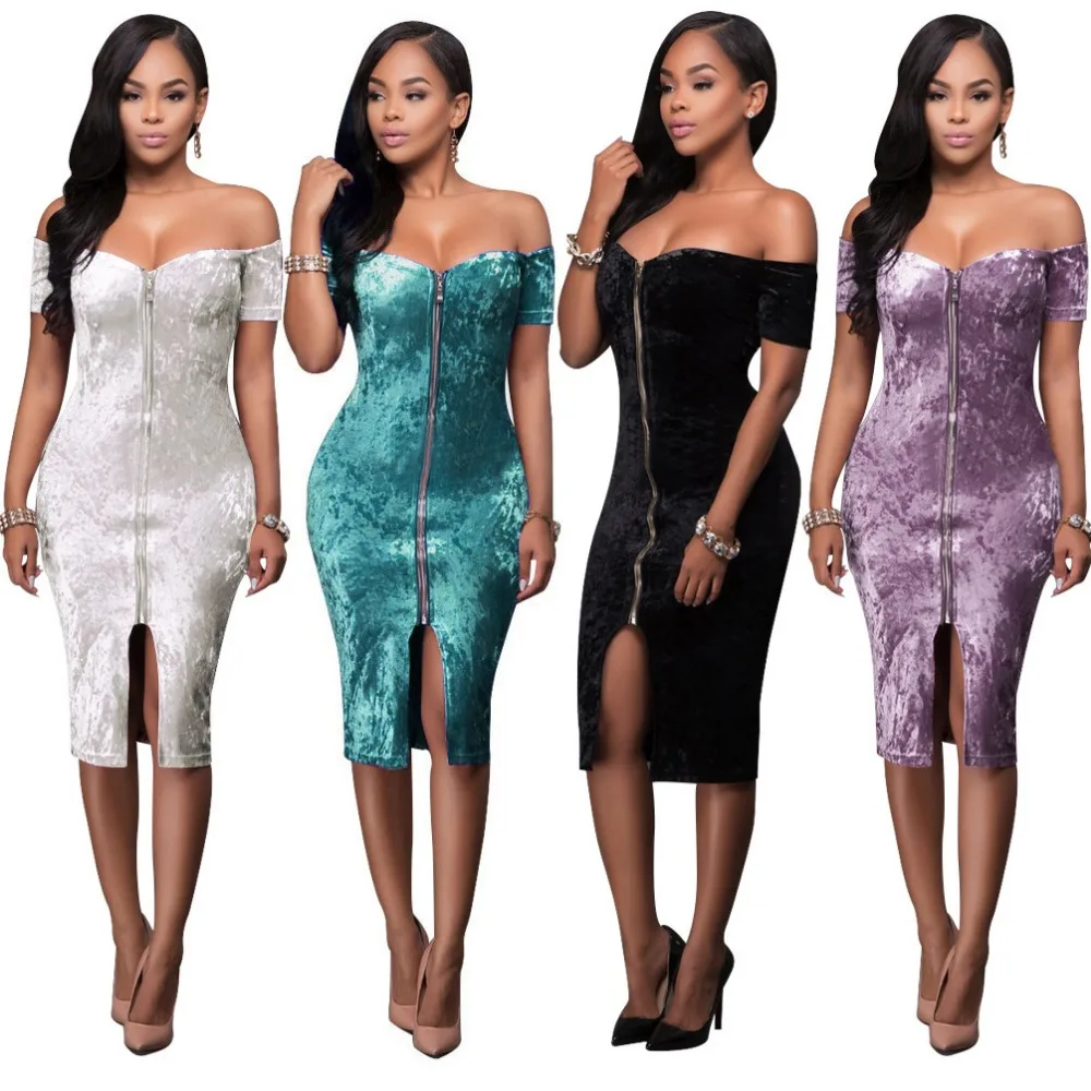 Sexy Night Club Dress Women New 2017 Gold Diamond Velvet Strapless ...