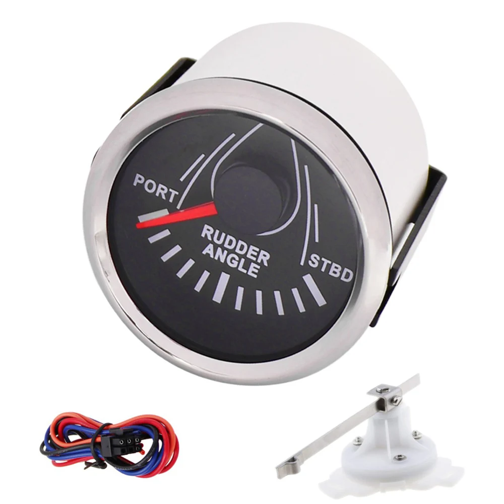 52 mm Marine Boat Yacht Rudder Angle Indicator Gauge With Sensor 0~190 ...
