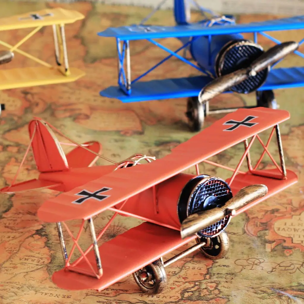 Hot sell Vintage Tin Aeroplane Toy Metal Decor Airplanes Model ...