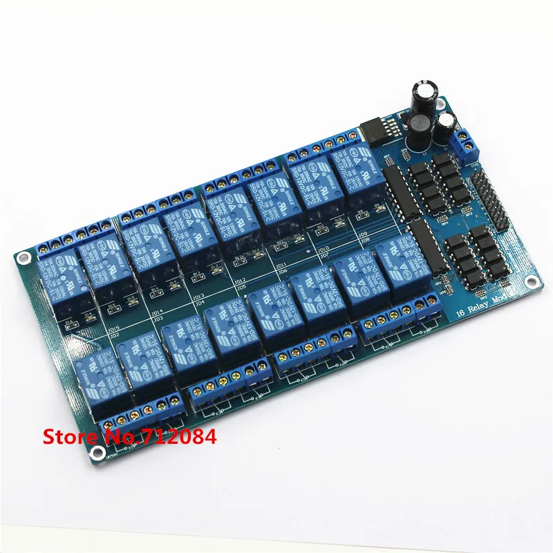16 Sixteen Channel relay module control panel 12v With Optocoupler ...