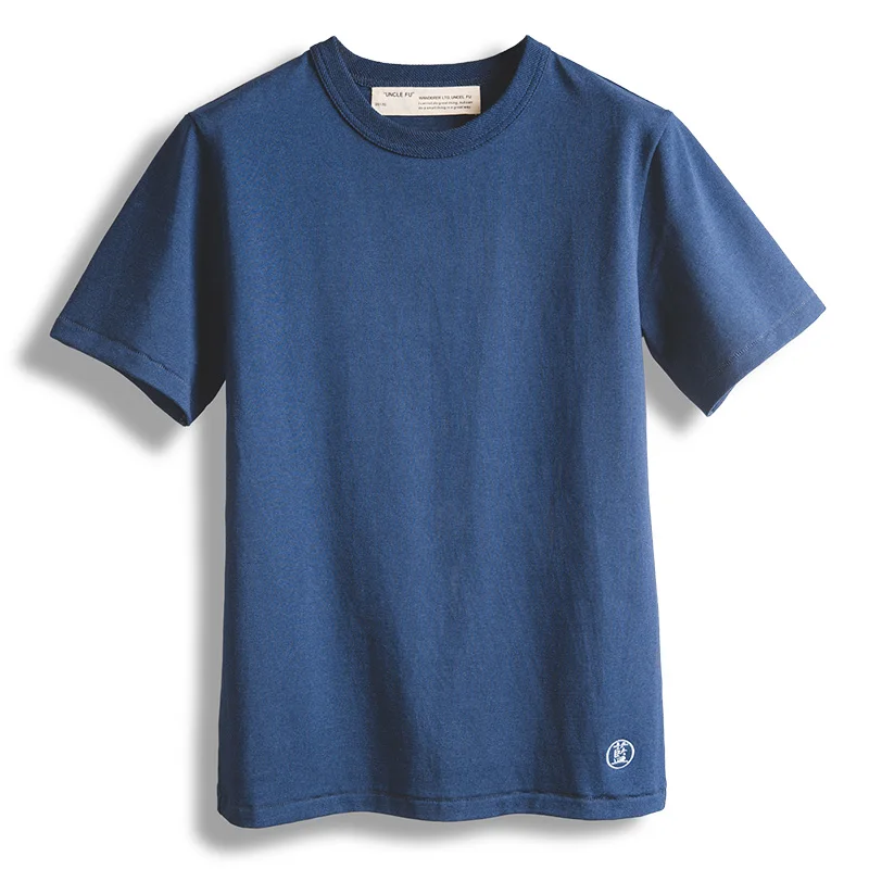 Maden 400g Natural Plant Blue Dyed Color Fading T Shirt Cotton AMEKAJI ...