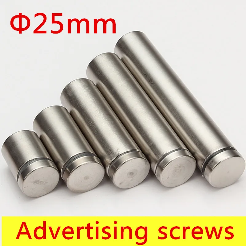 2pcs/lot Dia.25mm Stainless Steel Advertisement Fixing Screws Glass ...