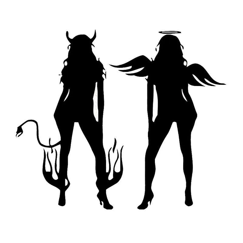 Car Stying 13 15 2cm Sexy Girl Devil Evil Angel Good Cool Car Window