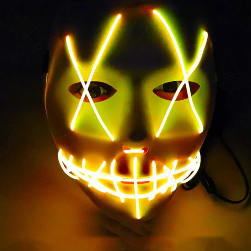 Halloween LED Light Up Party Masks Scary Smiling Stitched Grimace ...