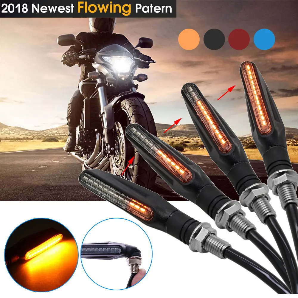 4pcs Motorcycle LED Indicators Light Turn Signal Light Led flowing ...