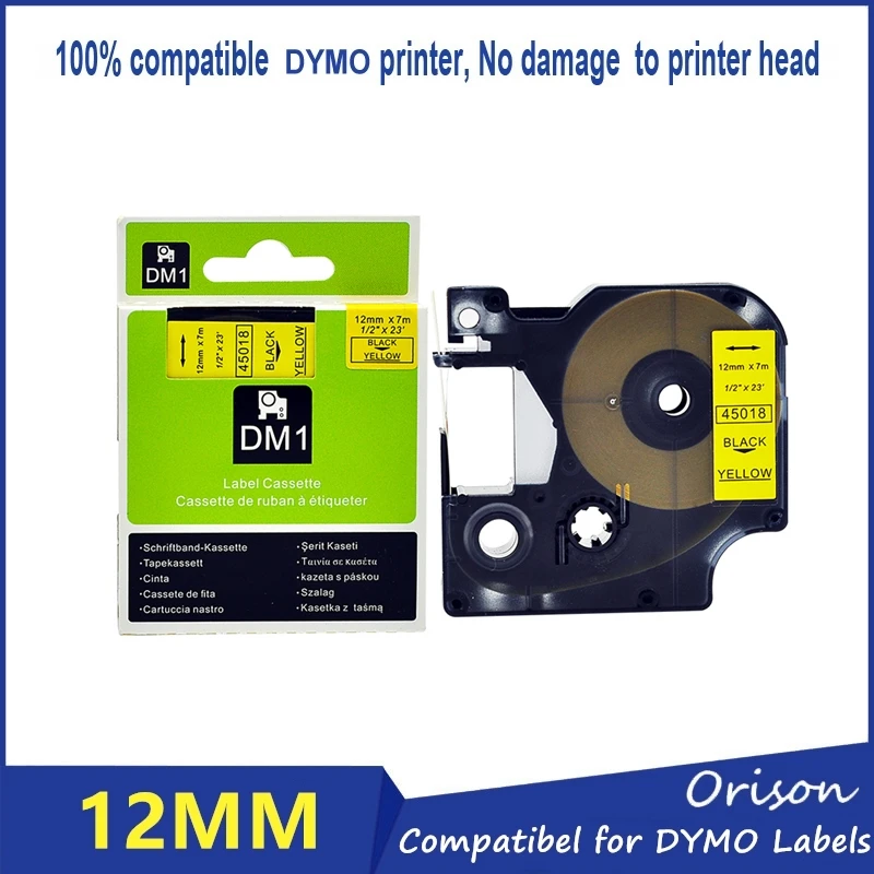 2Pcs Tape Cartridge for DYMO Label Printer 45018 Compatible DYMO D1 ...