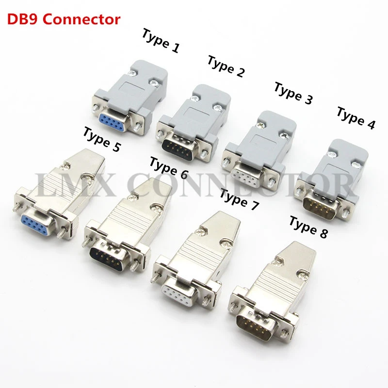 10Set-RS232-Serial-Port-Connector-DB9-9pin-Male-Female-Socket-Plastic ...