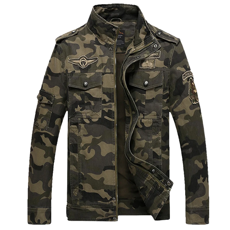Flyfirefly Camouflage Jacket Men Military Army Soldier Cotton Male