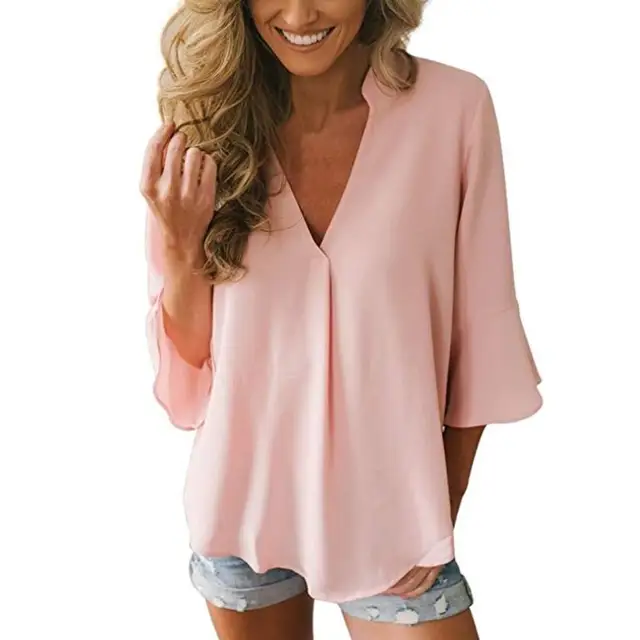 Buy Feitong Deep V Neck Blouse Women Ladies Casual